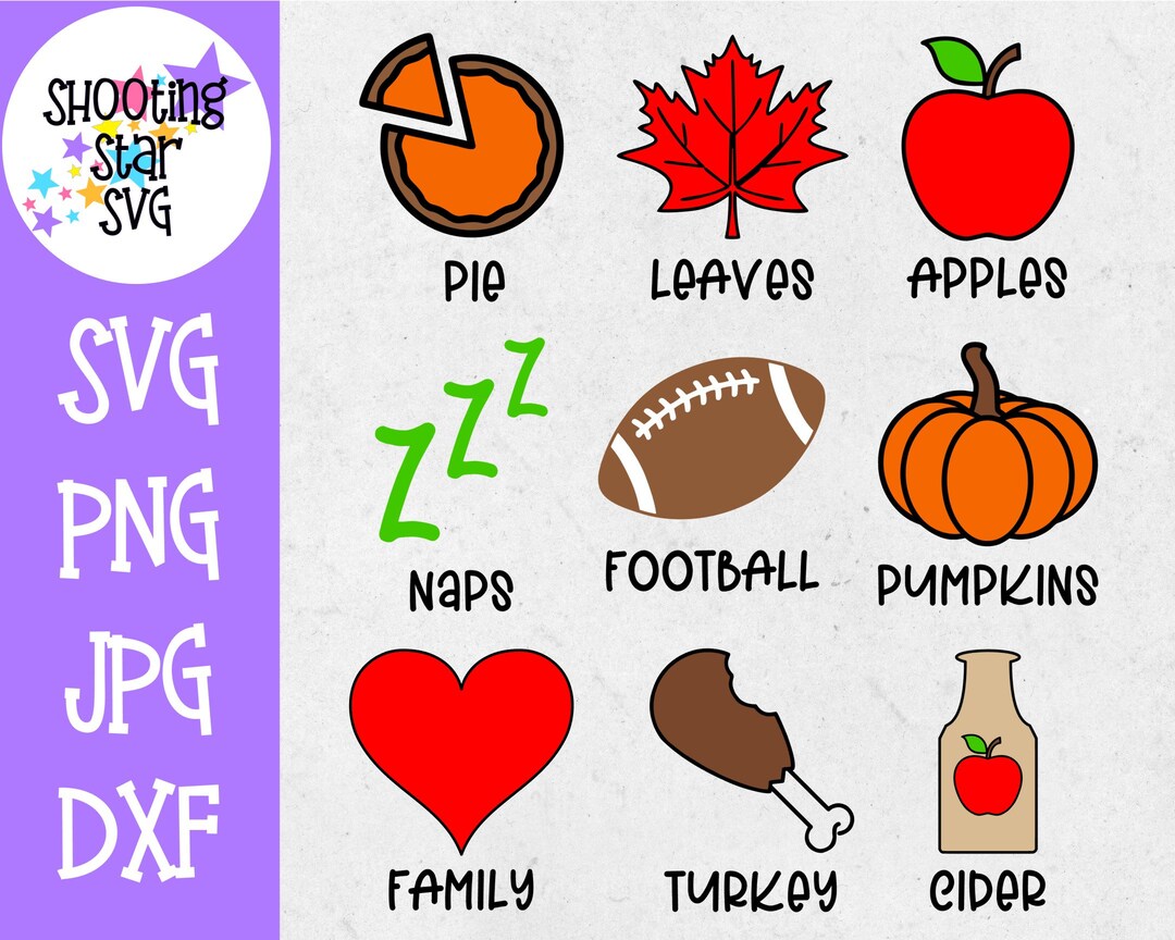 Autumn Symbols - Fall Icons Set SVG - Autumn or Fall SVG - Etsy