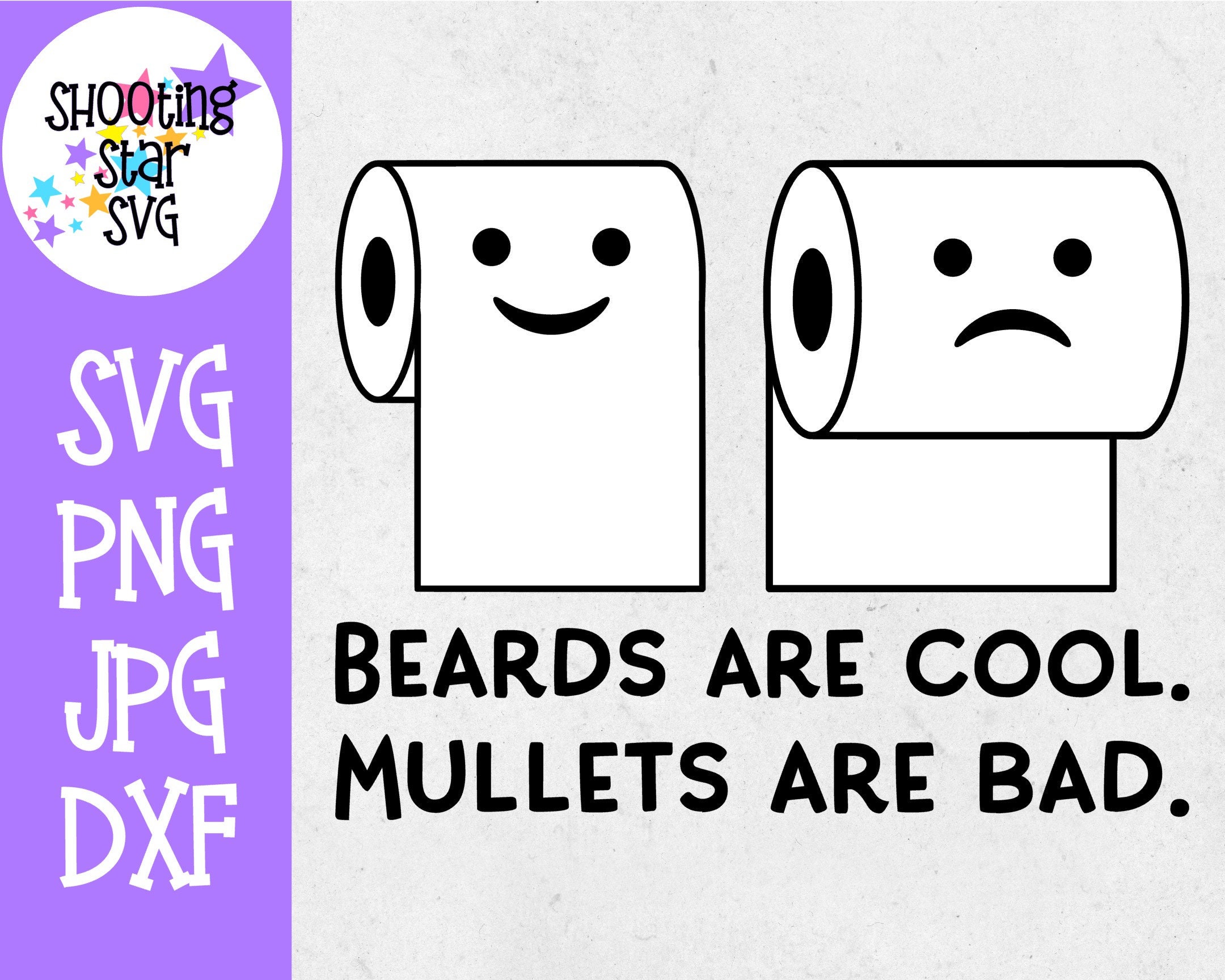 Beards Are Cool Mullets Are Bad SVG Funny Bathroom Sign - Etsy