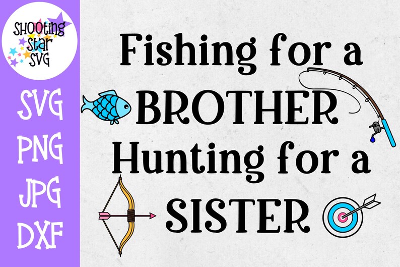 Fishing for a Brother Hunting for a Sister - Pregnancy SVG - Etsy
