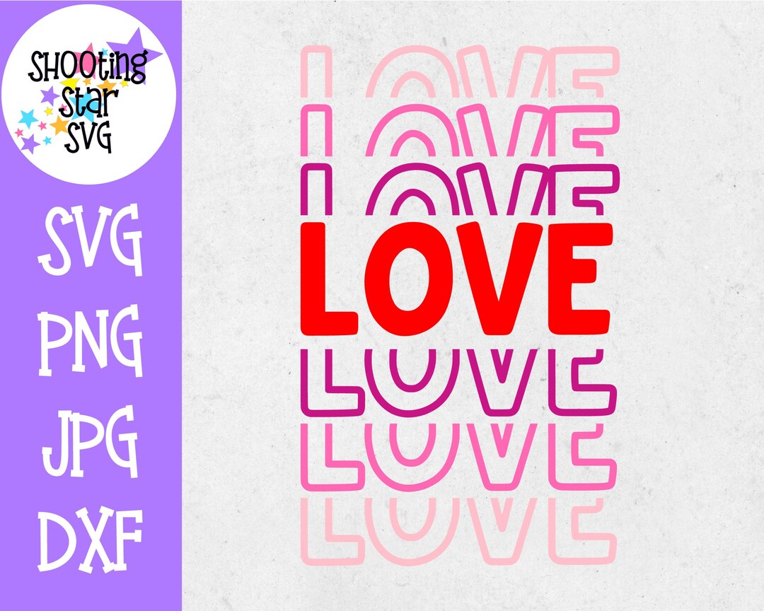 Stacked Love SVG - Valentine's Day SVG - Mirrored Love SVG - Etsy