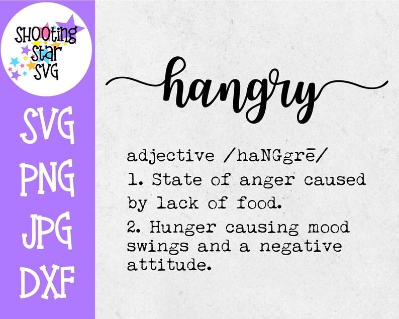 Hangry Definition SVG Funny Definition SVG - Etsy