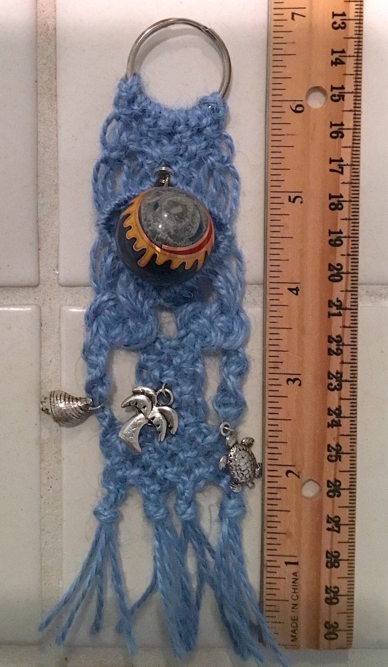 Cloisonné Sun Chime Baoding Ball on Macrame Keychain With - Etsy