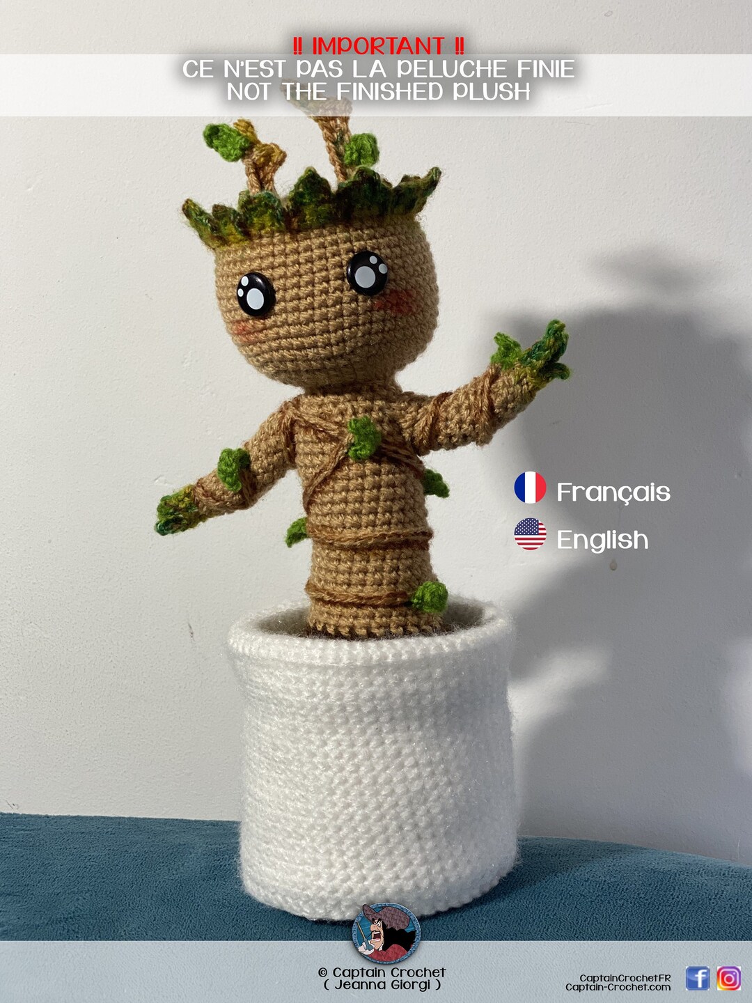 Crochet Pattern FR-US Amigurumi Mini Tree Baby Grot in His - Etsy