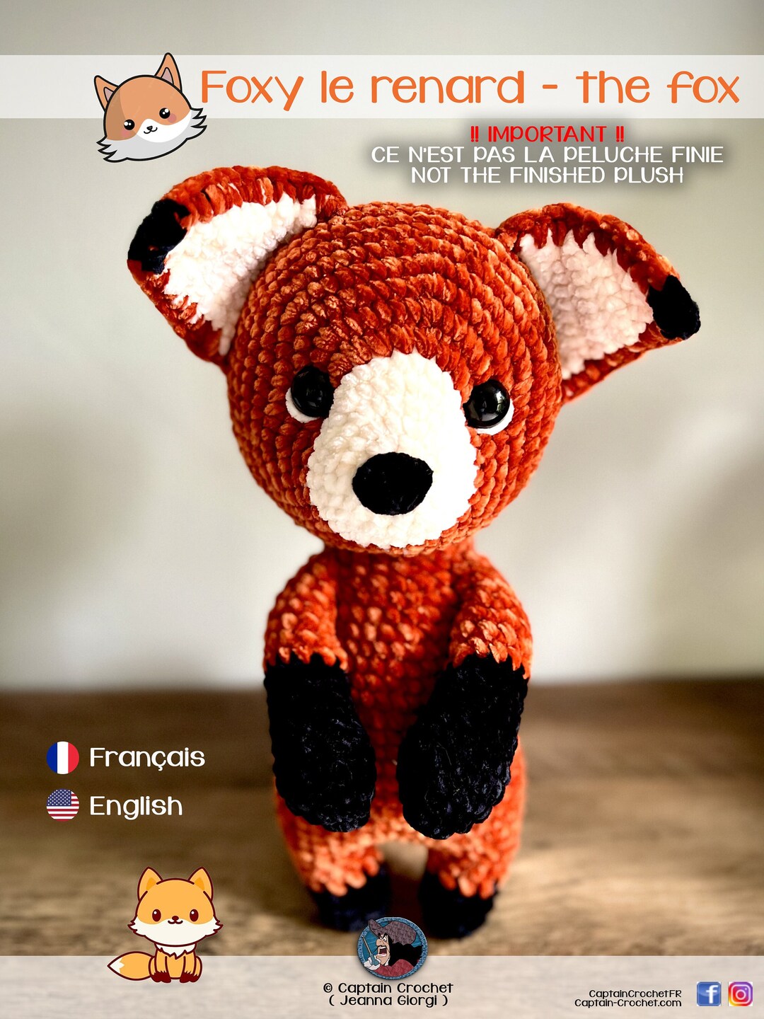 Crochet Pattern FR-US - Amigurumi Foxy the Cute Little Cute Fox - Etsy