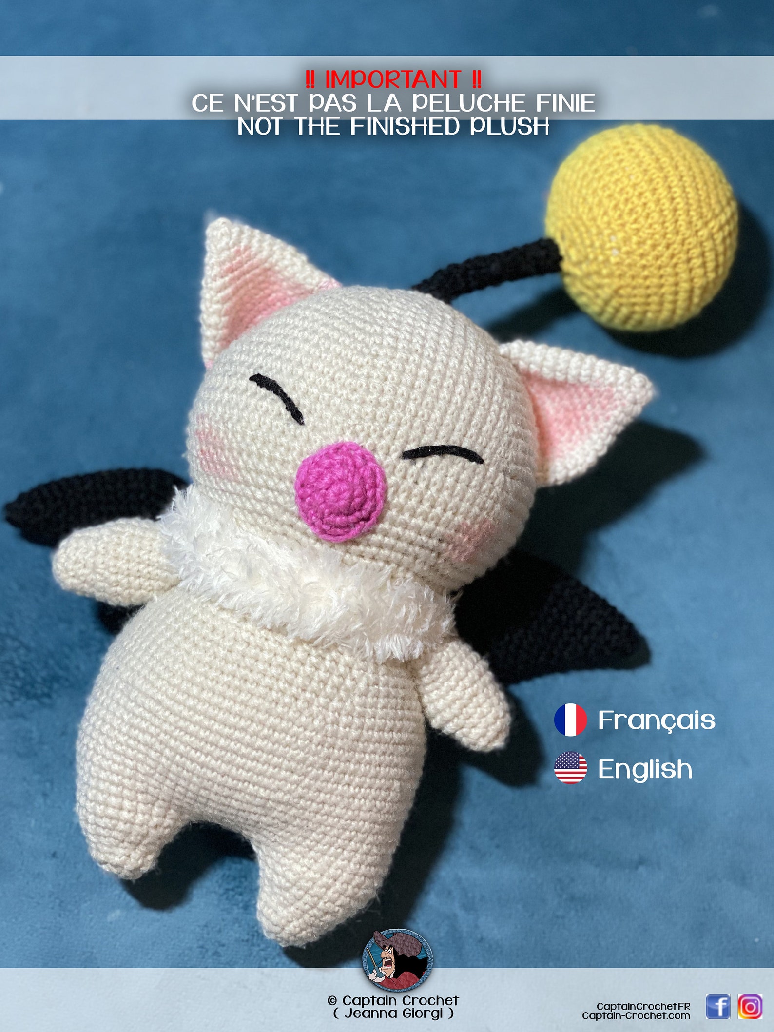 Crochet Pattern FR-US Amigurumi Moogle Mog Final Fantasy - Etsy