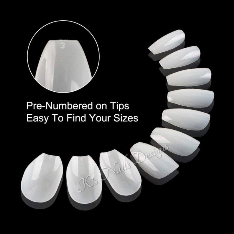 Short Coffin Tips 500pcs Clear and Natural Press-on Nails - Etsy