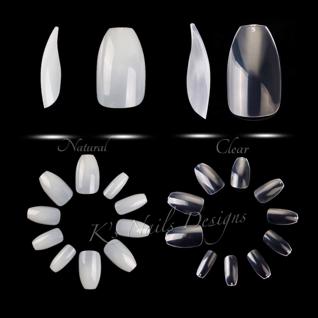 Short Coffin Tips 500pcs Clear and Natural * Press-on Nails* - Etsy