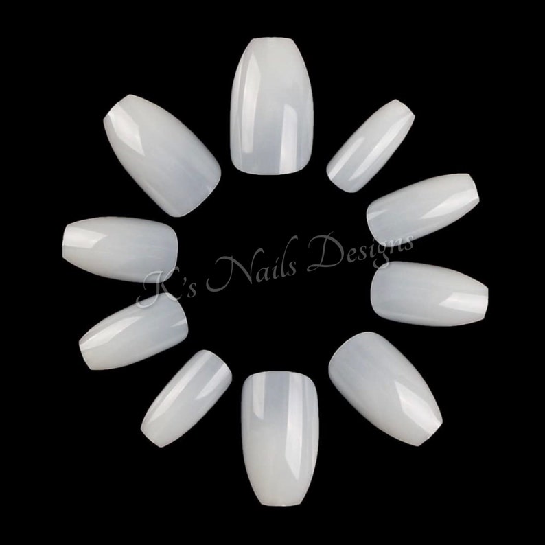 Short Coffin Tips 500pcs Clear and Natural Press-on Nails - Etsy