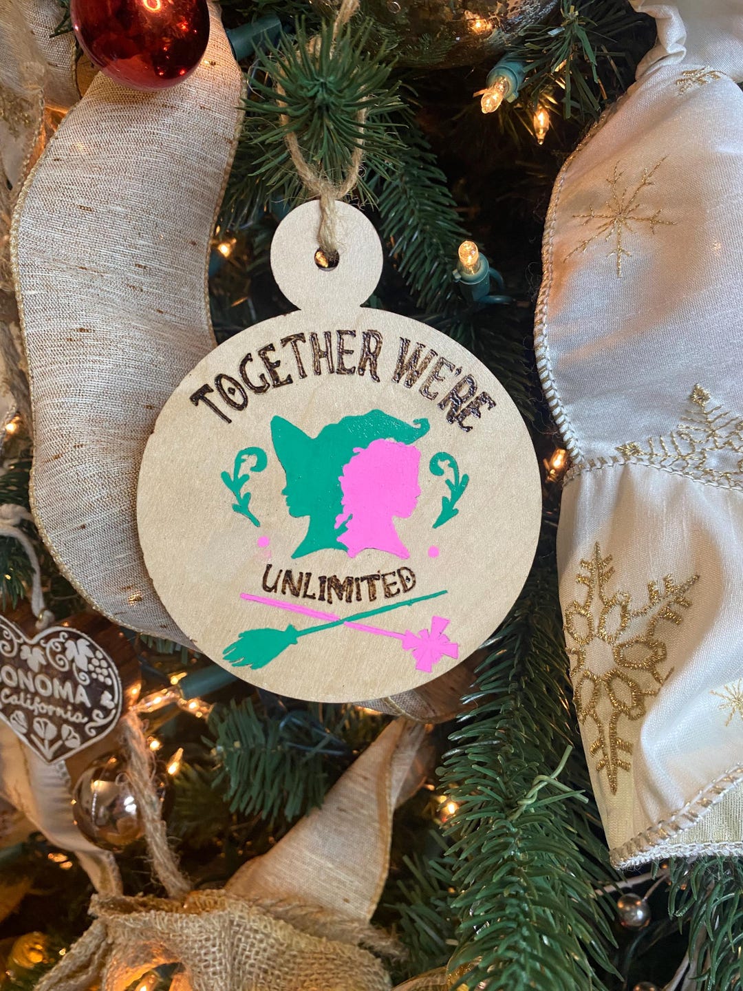 Wicked Inspired Christmas Ornament Glinda and Elphaba, Wicked Movie ...