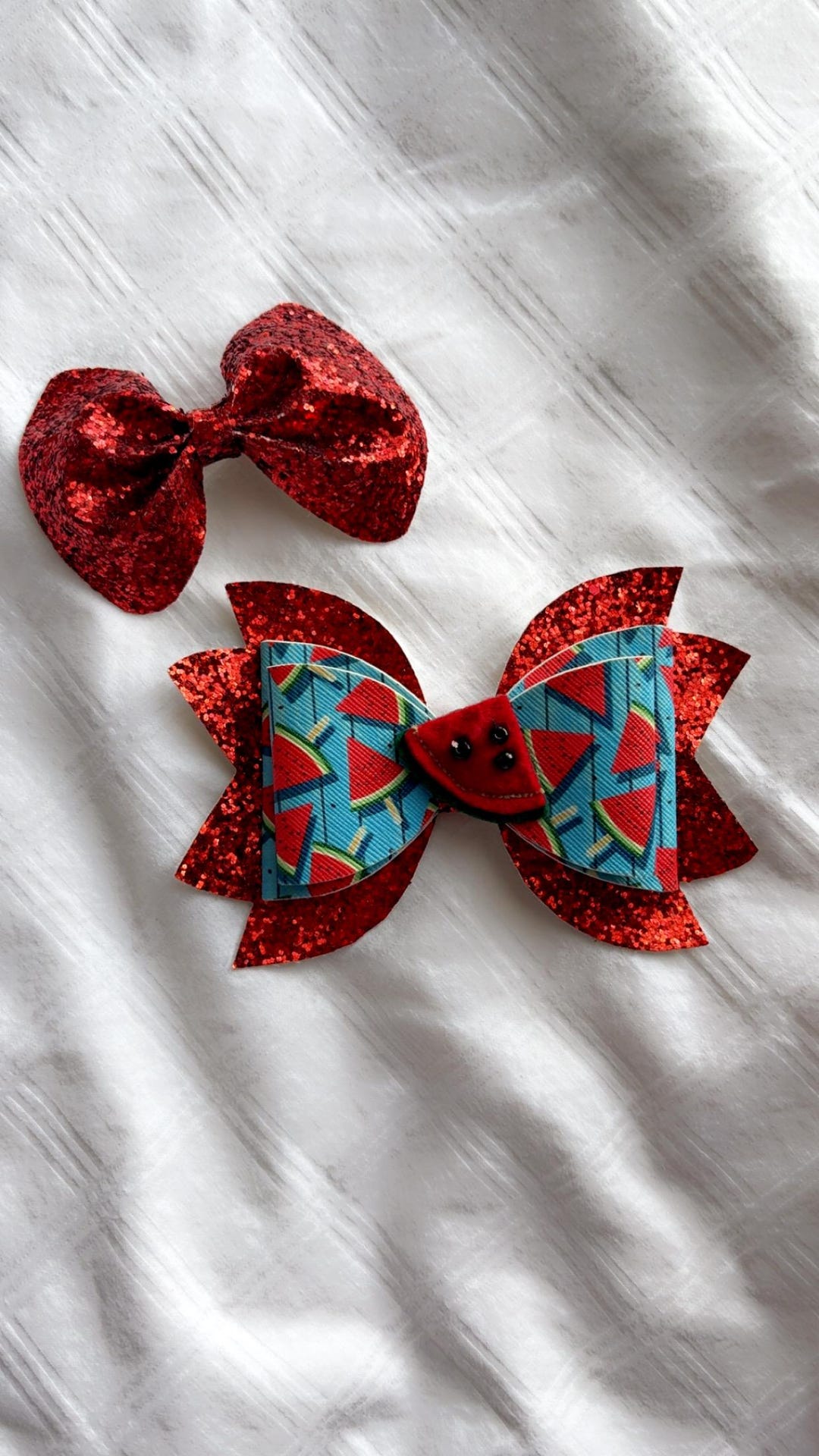 RED WATERMELON BOW Watermelon Bow Ser, Red Glitter Bow, Watermelons ...
