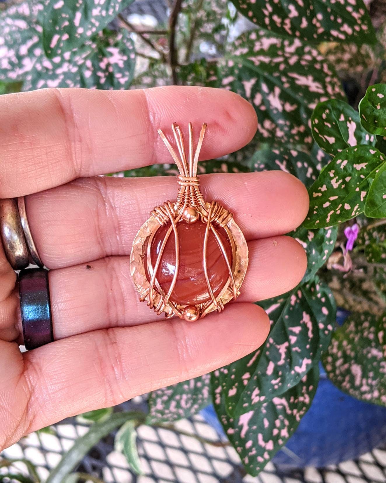 Hammered Copper Wire Art