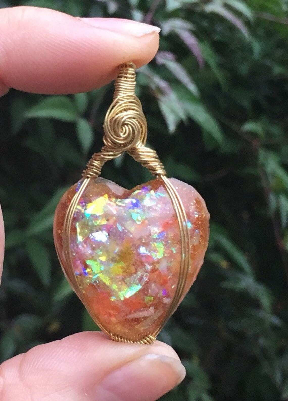 Wire Wrapped Handcrafted Heart Pendant, Brass Wire Wrapped, Heart ...