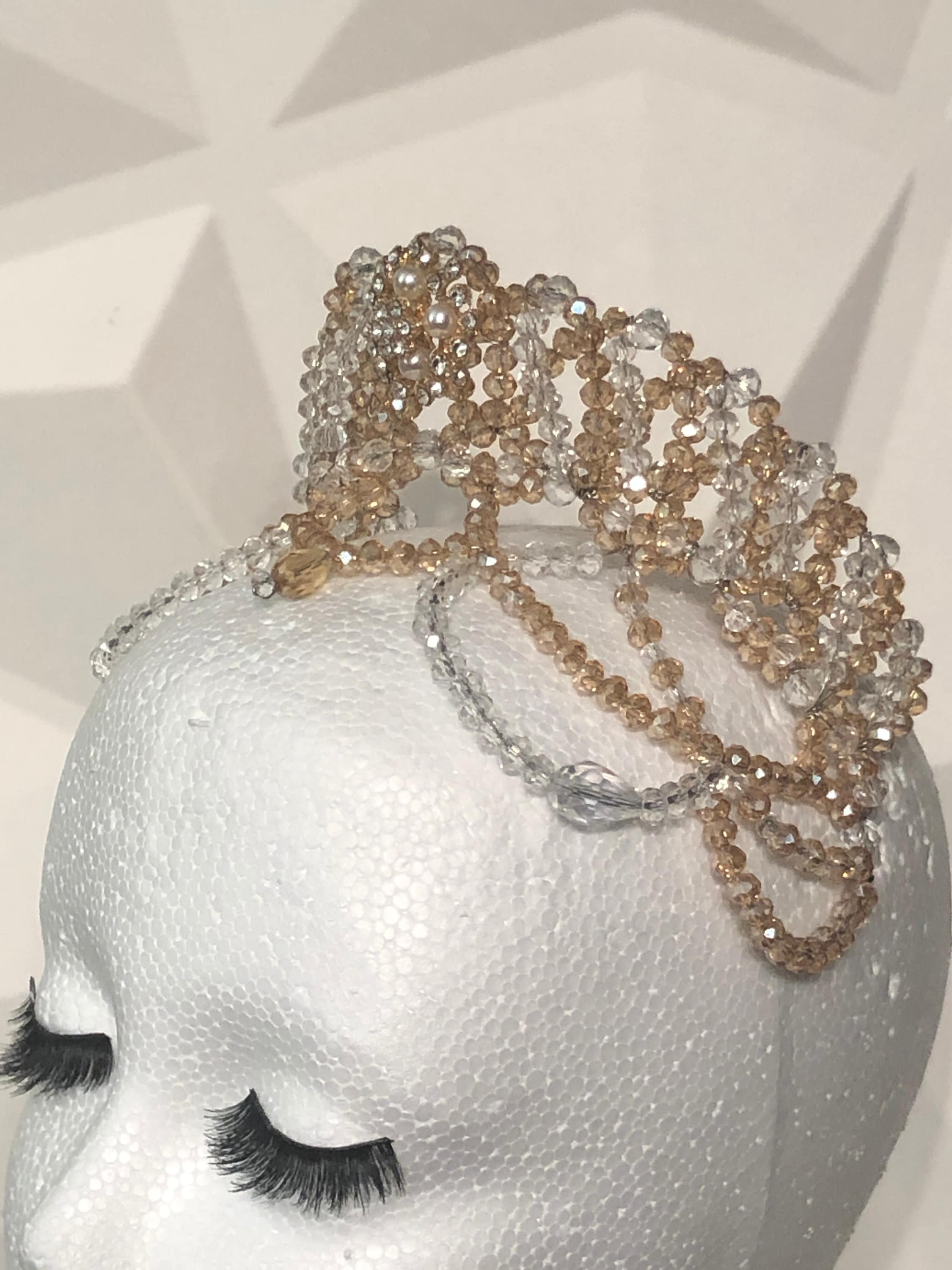 Gold Crystal Tiara - Etsy