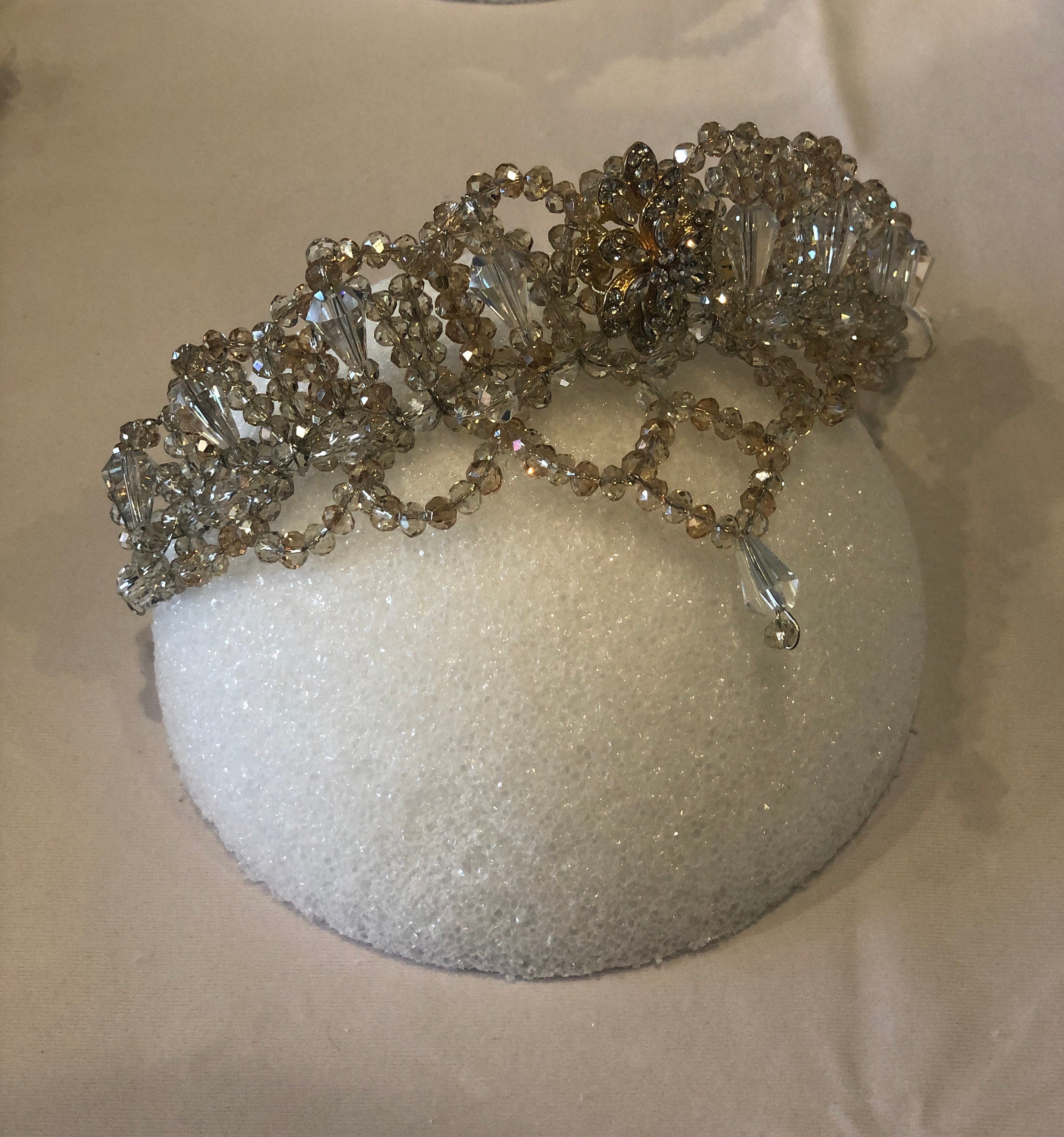 Gold Crystal Tiara - Etsy