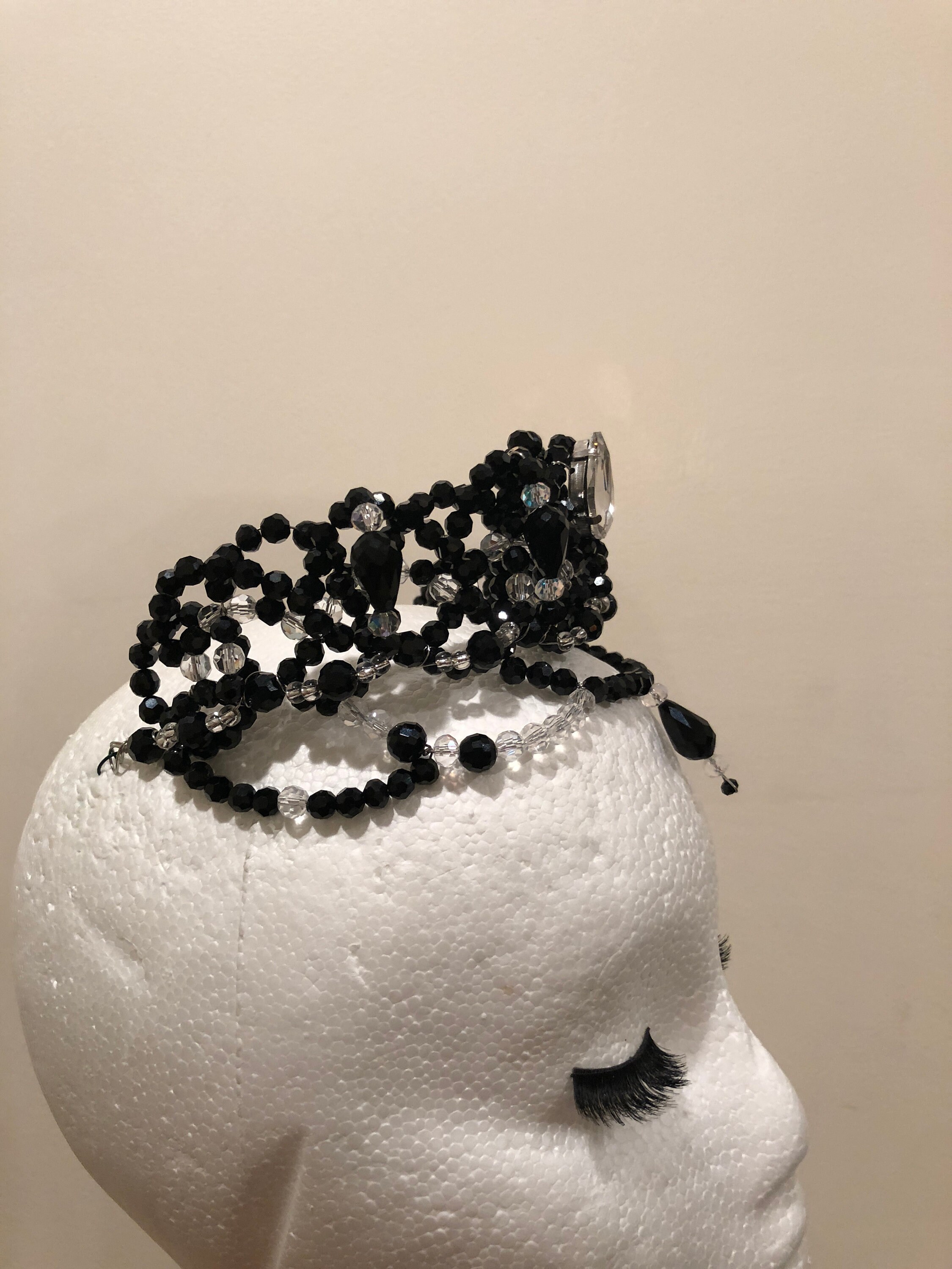 Black Tiara With Crystals - Etsy