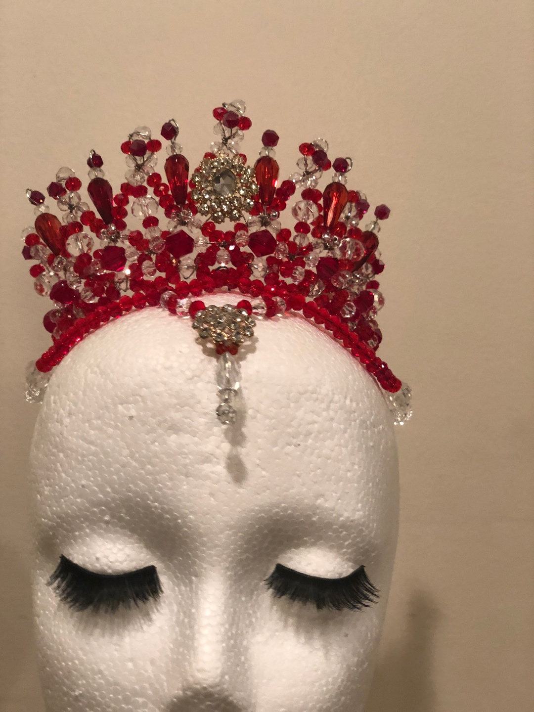 Red Crystal Tiara - Etsy