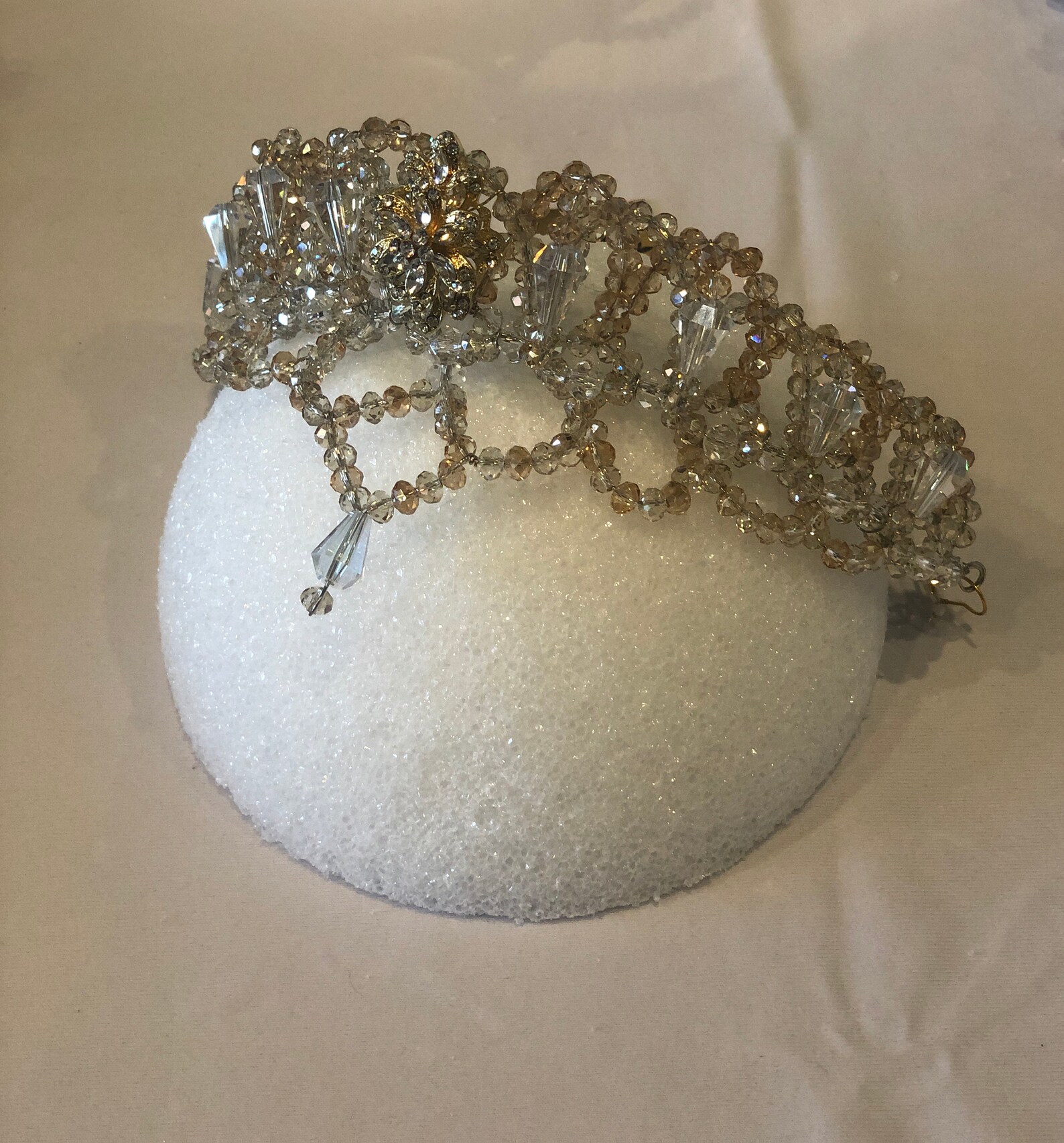 Gold Crystal Tiara - Etsy