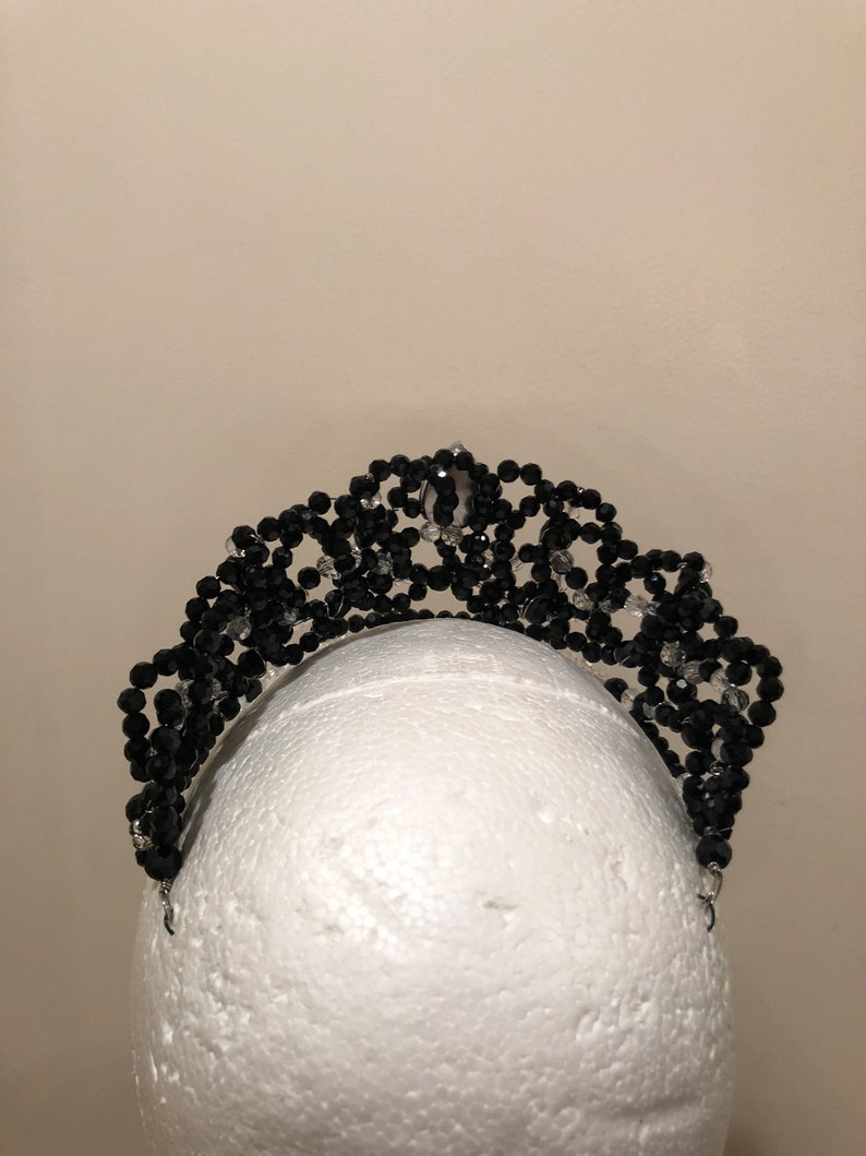 Black Tiara With Crystals - Etsy