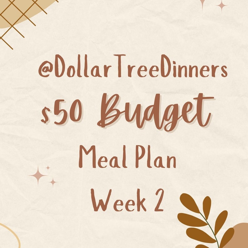 Complete Printable Budget Meal Plan - How to Eat for 50 a Week (week 2 ...