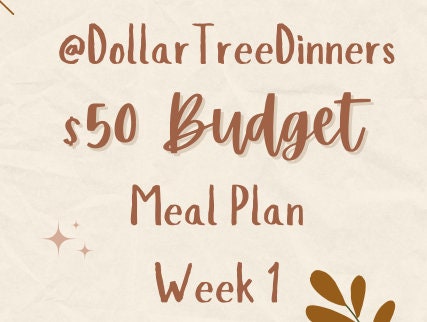 Complete Printable Budget Meal Plan - How to Eat for 50 a Week - Etsy