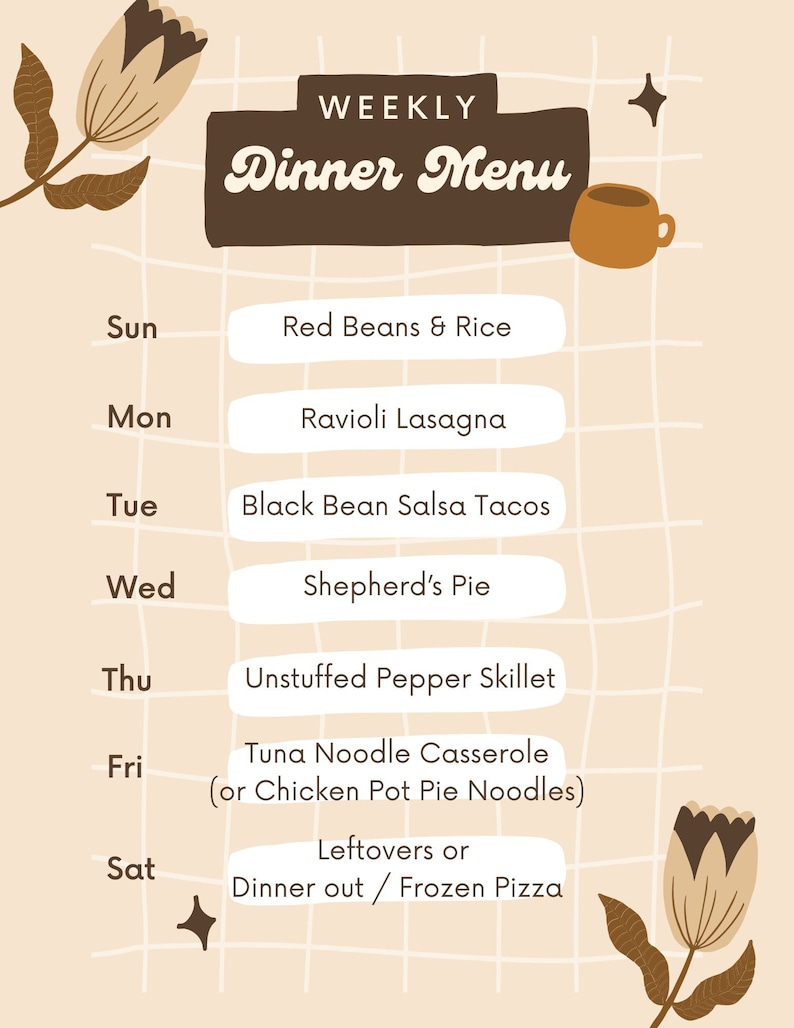 Complete Printable Budget Meal Plan - How to Eat for 50 a Week (week 2 ...