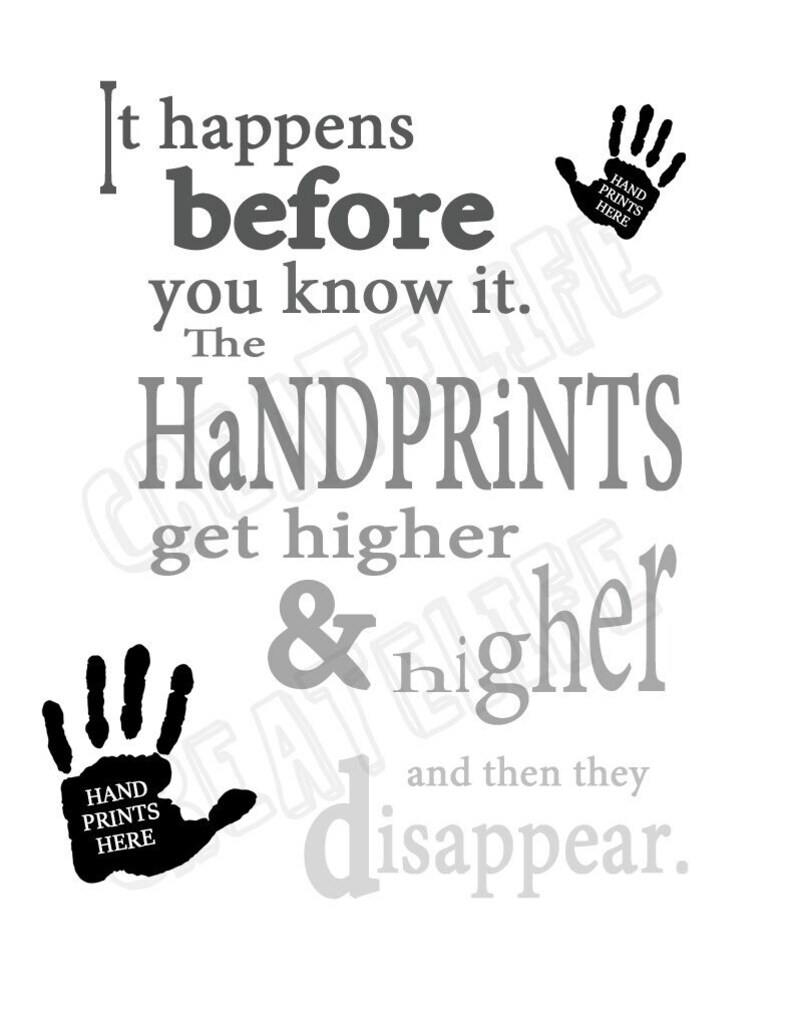 Handprints Disappear Mother's Day Gift Digital Download Wall Art - Etsy