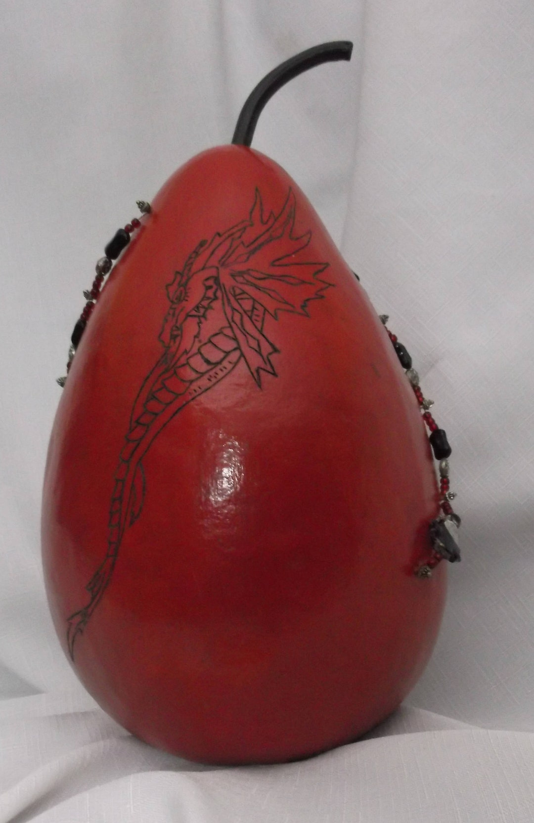 Dragon Gourd Gourd Art Wood Burned Gourd Beaded Gourd - Etsy Norway