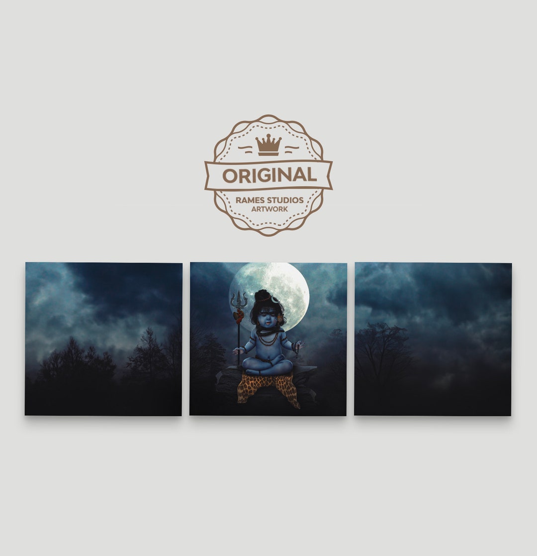 Lord Shiva During Full Moon - Panoramic Series, Printable Hindu Deities ...