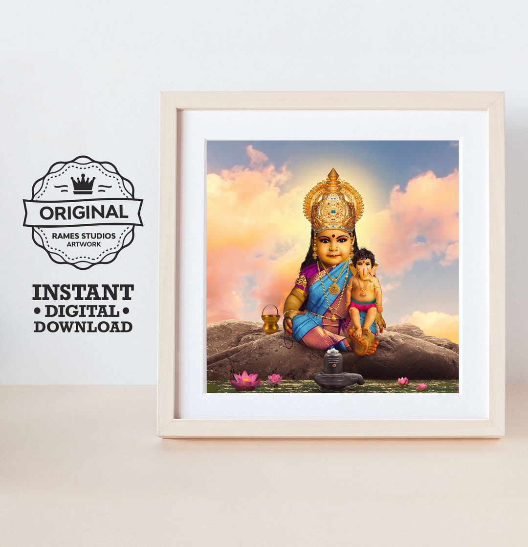 Kasi Visalakshi Amman - Printable Hindu Deities Print, Digital Download ...