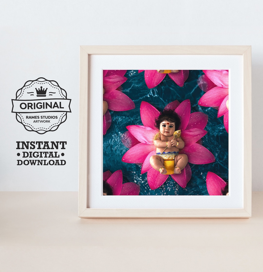 Lord Muruga on Lotus - Printable Hindu Deities Print, Digital Download ...