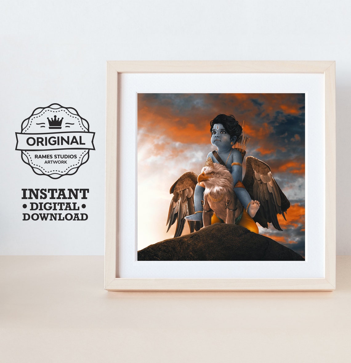 Lord Rama and Garuda - Printable Hindu Deities Print, Digital Download ...