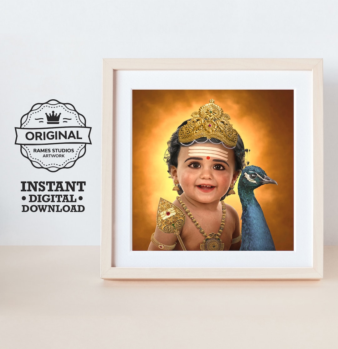 Murugan Portrait - Printable Hindu Deities Print, Digital Download. - Etsy