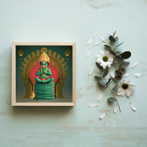 Lord Hanuman Sitting on His Own Tail - Printable Hindu Deities Print ...