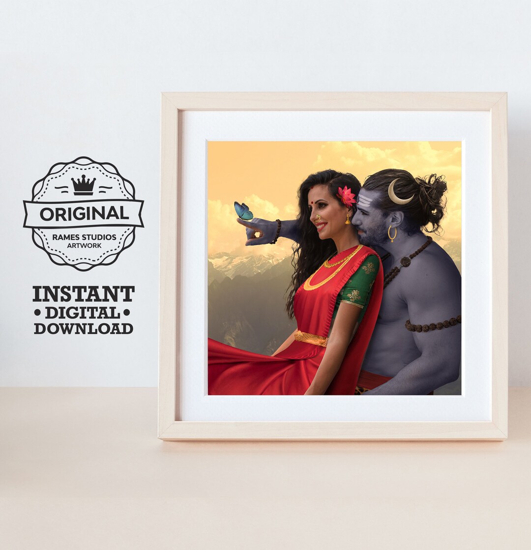Lord Shiva and Goddess Parvati - Printable Hindu Deities Print, Digital ...