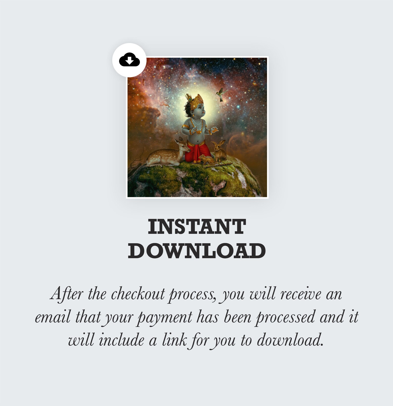 Lord Krishna and the Universe - Printable Hindu Deities Print, Digital ...