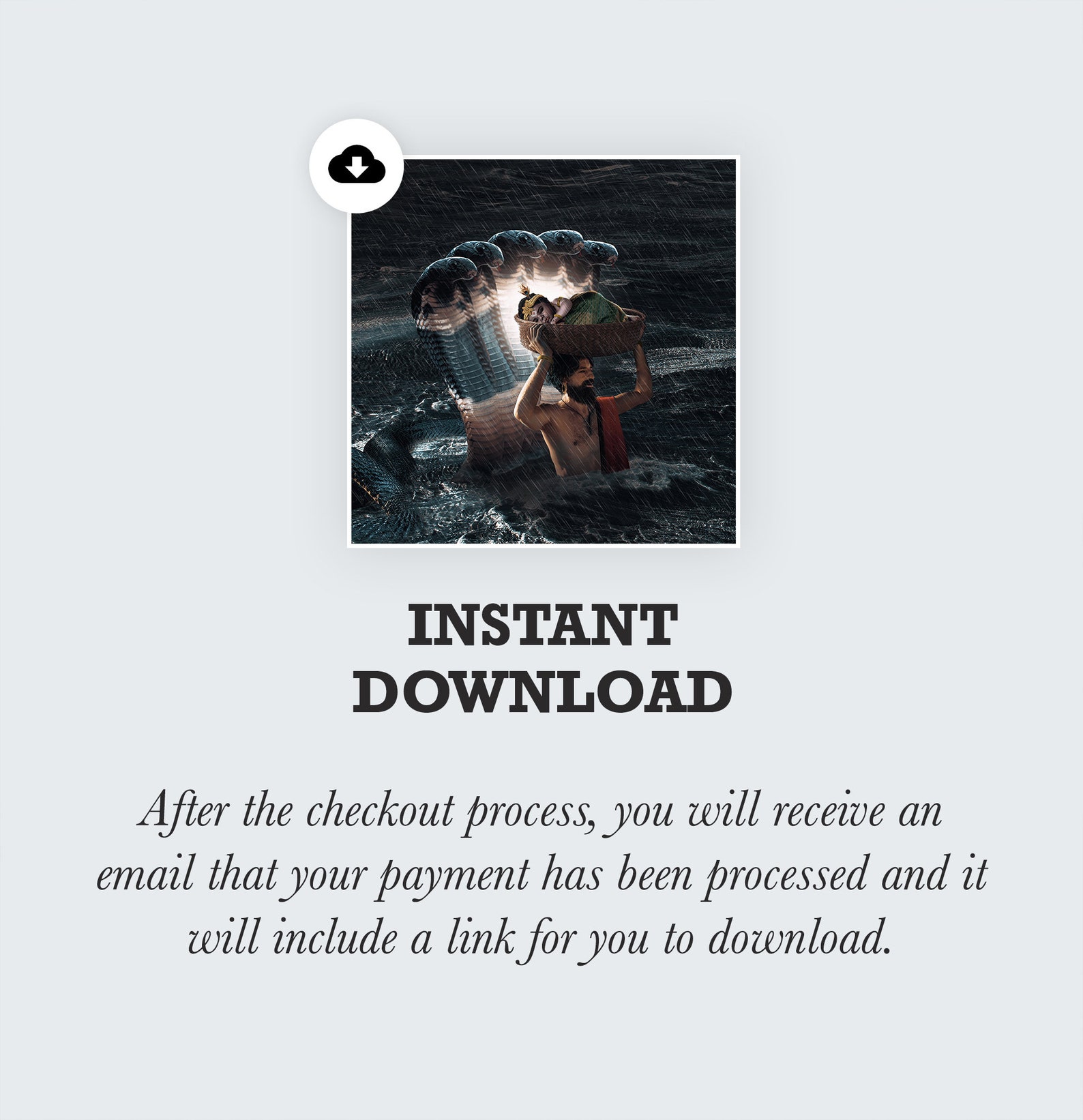 Lord Krishna and the Serpent - Printable Hindu Deities Print, Digital ...