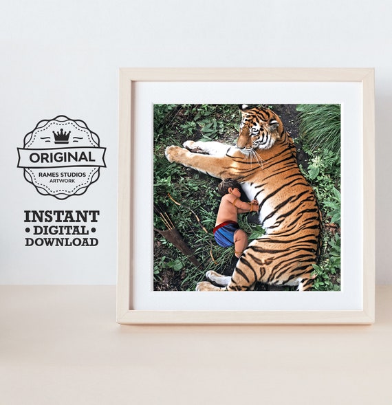 Lord Ayyappa and the Tiger Printable Hindu Deities Print | Etsy
