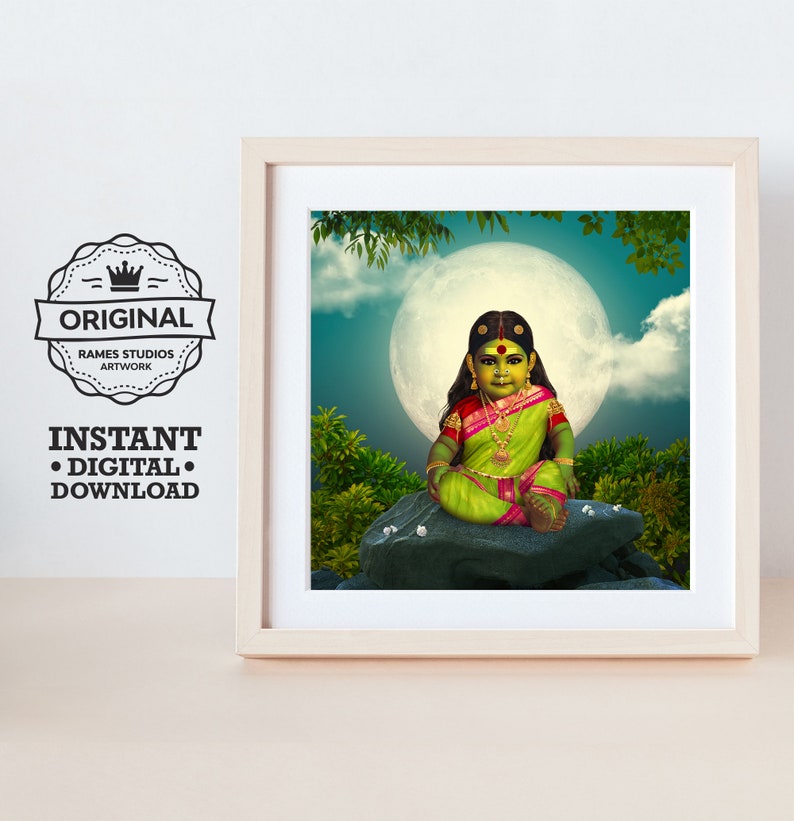 Pachai Amman - Printable Hindu Deities Print, Digital Download. - Etsy