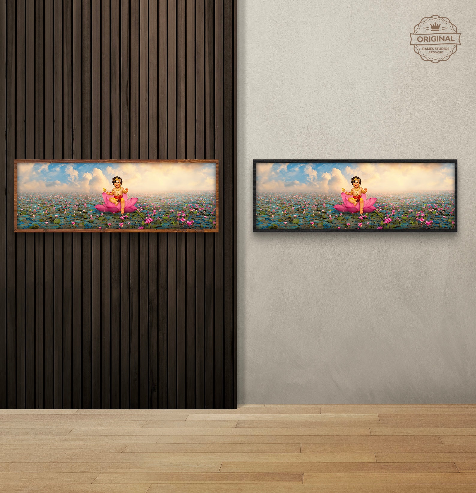 Lord Murugan on Lotus - Panoramic Series, Printable Hindu Deities Print ...