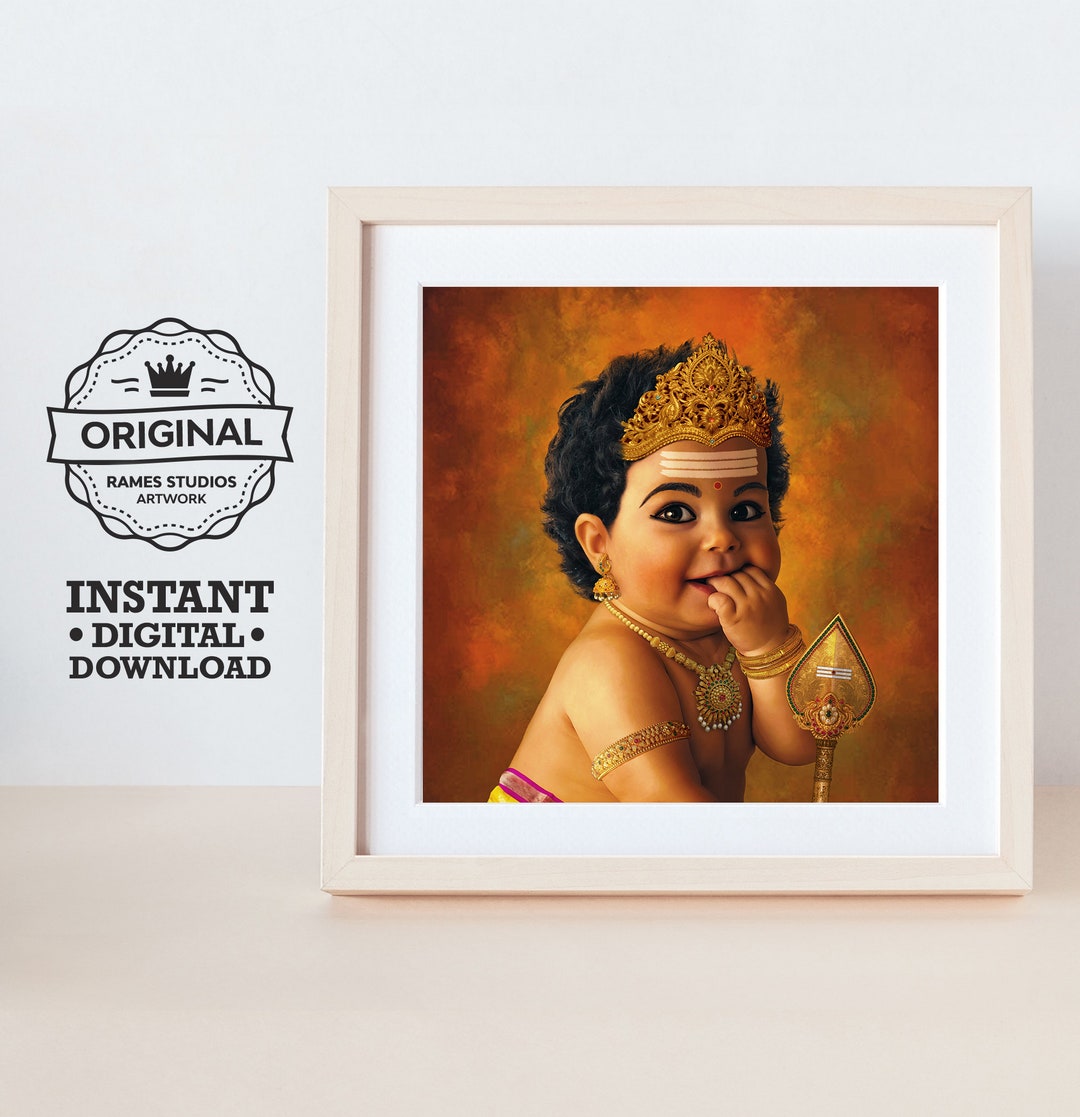 Cute Little Murugan - Printable Hindu Deities Print, Digital Download ...