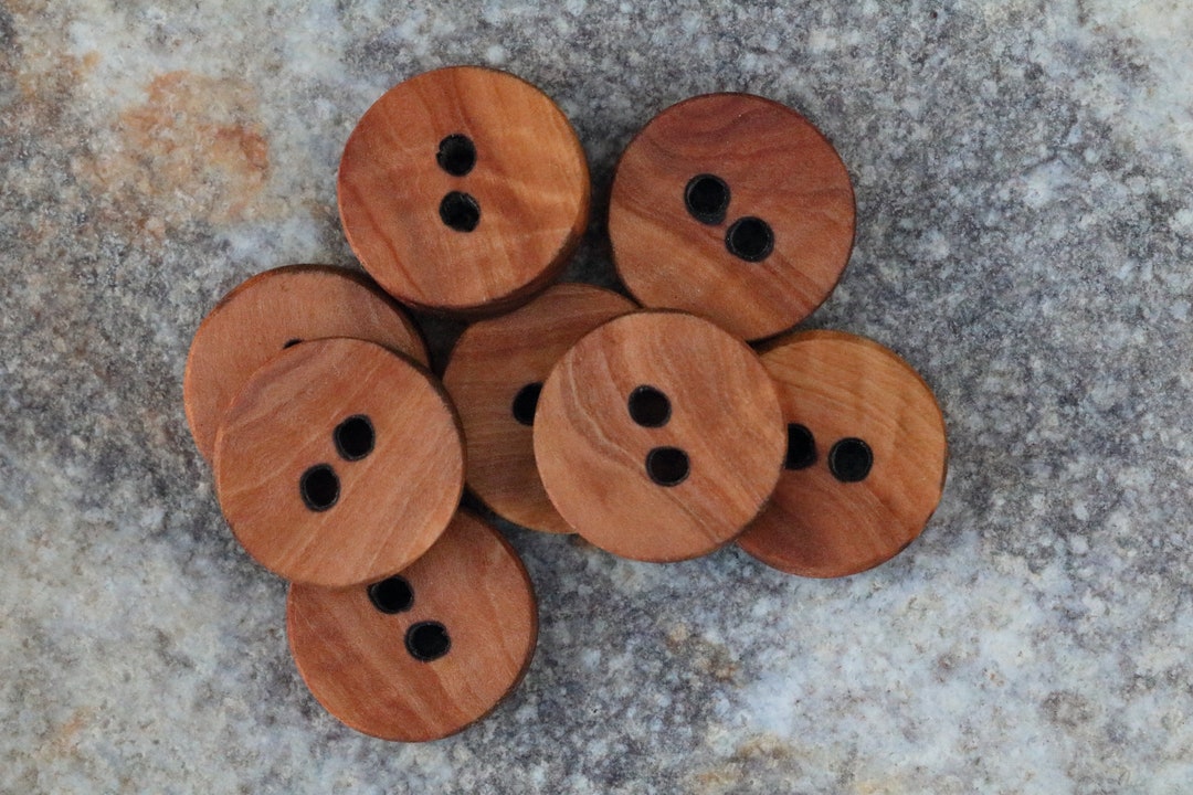 3/4 Inch Apple Wood Buttons, Craft Buttons, Large Accent Buttons, Coat ...