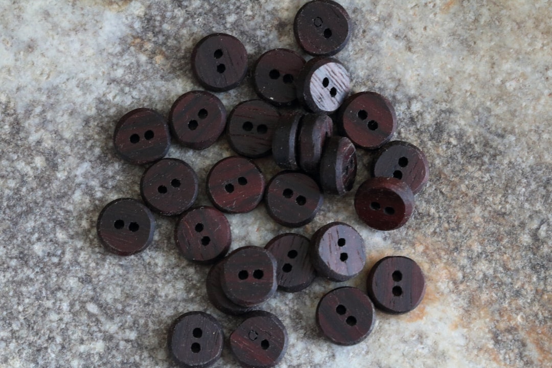 Tiny 9mm Indian Rosewood Buttons, Classic Wooden Buttons, Dress Shirt ...