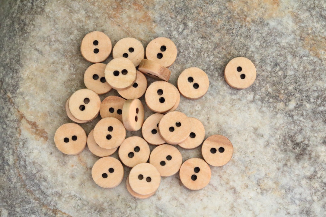 Tiny 9mm Juvenile Applewood Shirt Buttons, Wooden Buttons, Dress Shirt ...