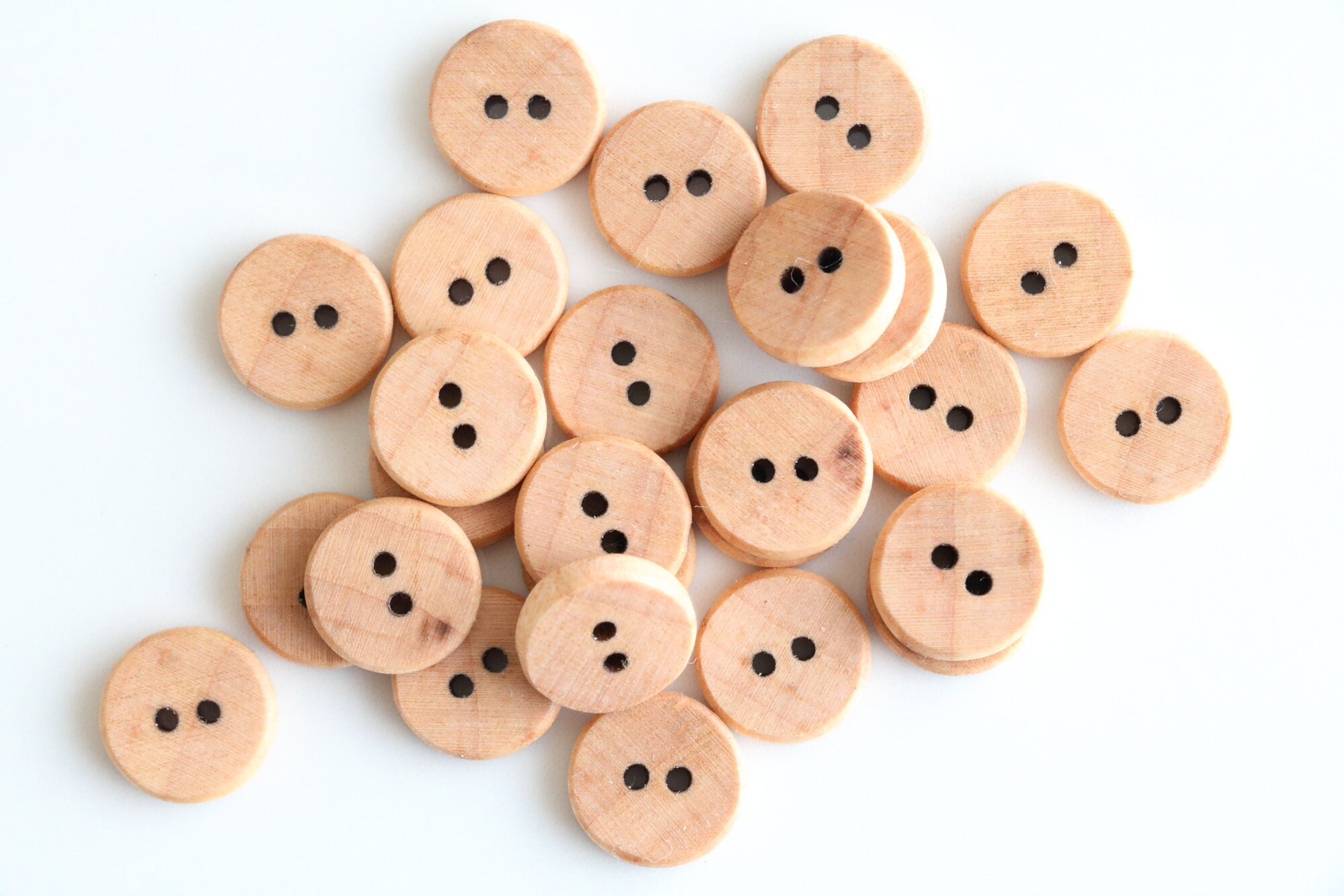 Small End Grain Maple Wood Shirt Buttons, Classic Wooden Buttons, Dress ...