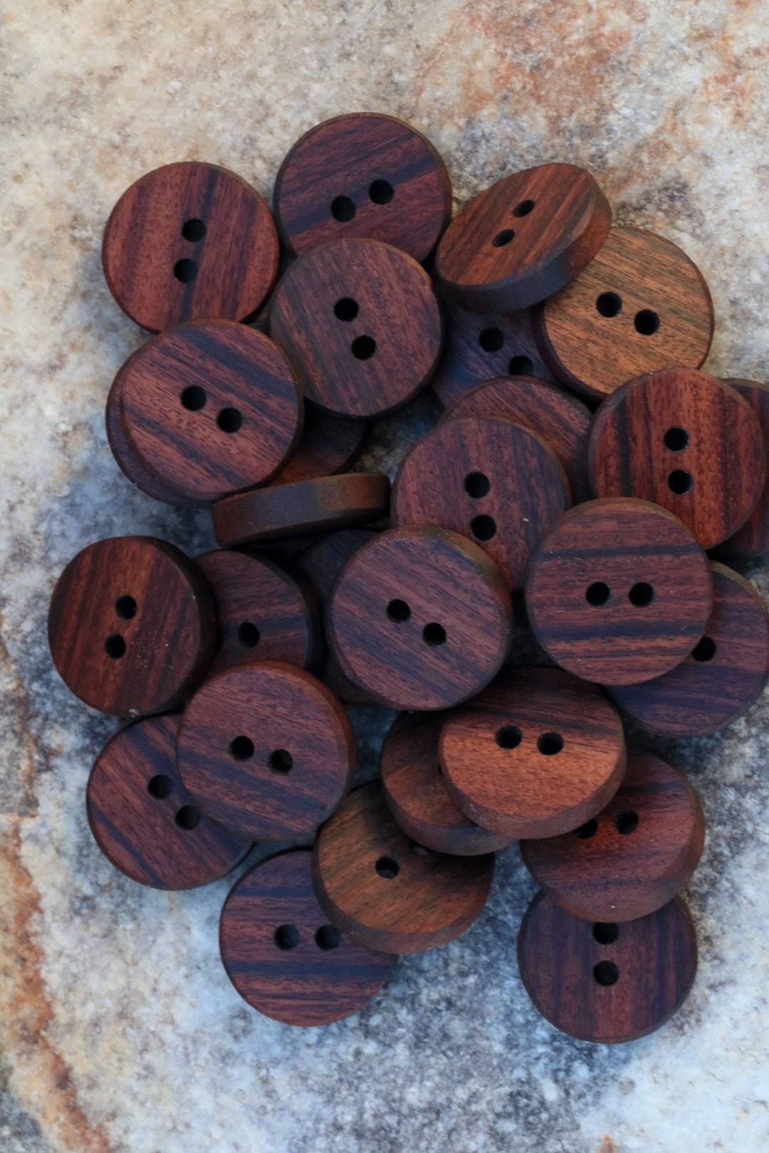 Pau Ferro Rosewood Buttons: 3/4 Inch Hardwood Garment Button - Etsy