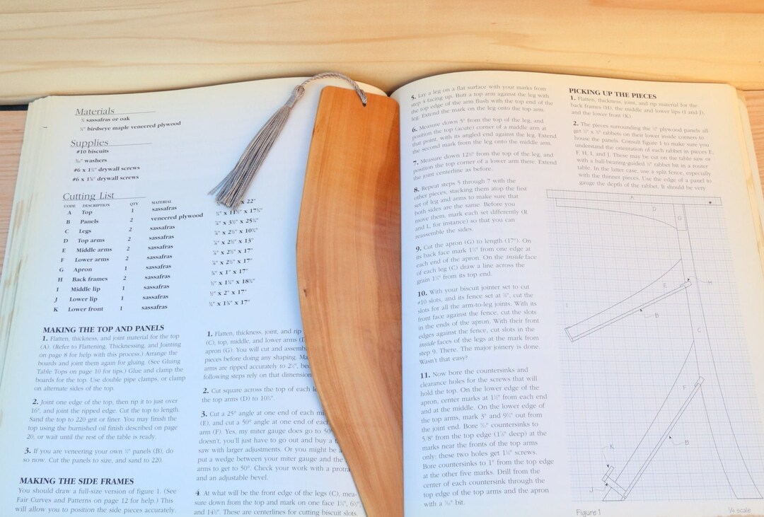 Natural Live Edge Bookmark Made From Applewood Nature Lovers - Etsy