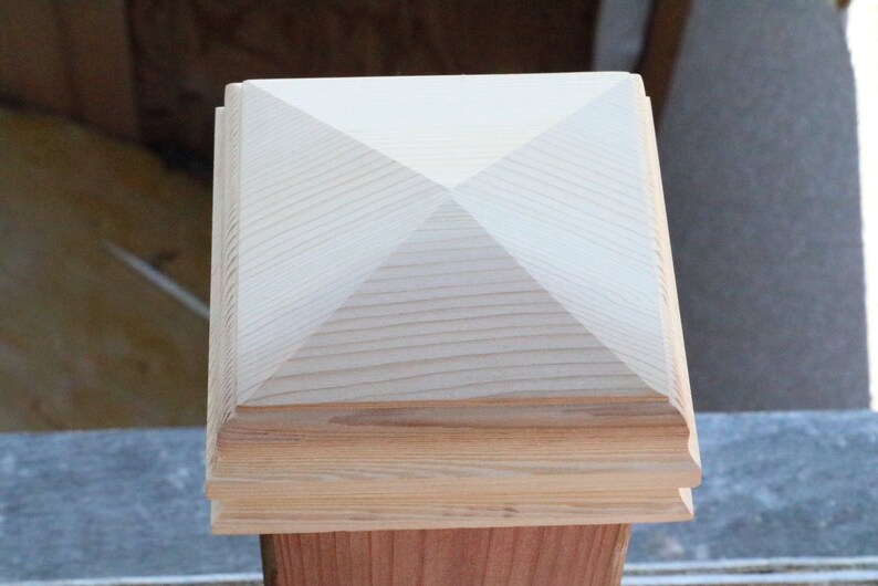 Extra Thick Solid Cedar Fence Post Caps With Profiled Edge, Newel Post ...