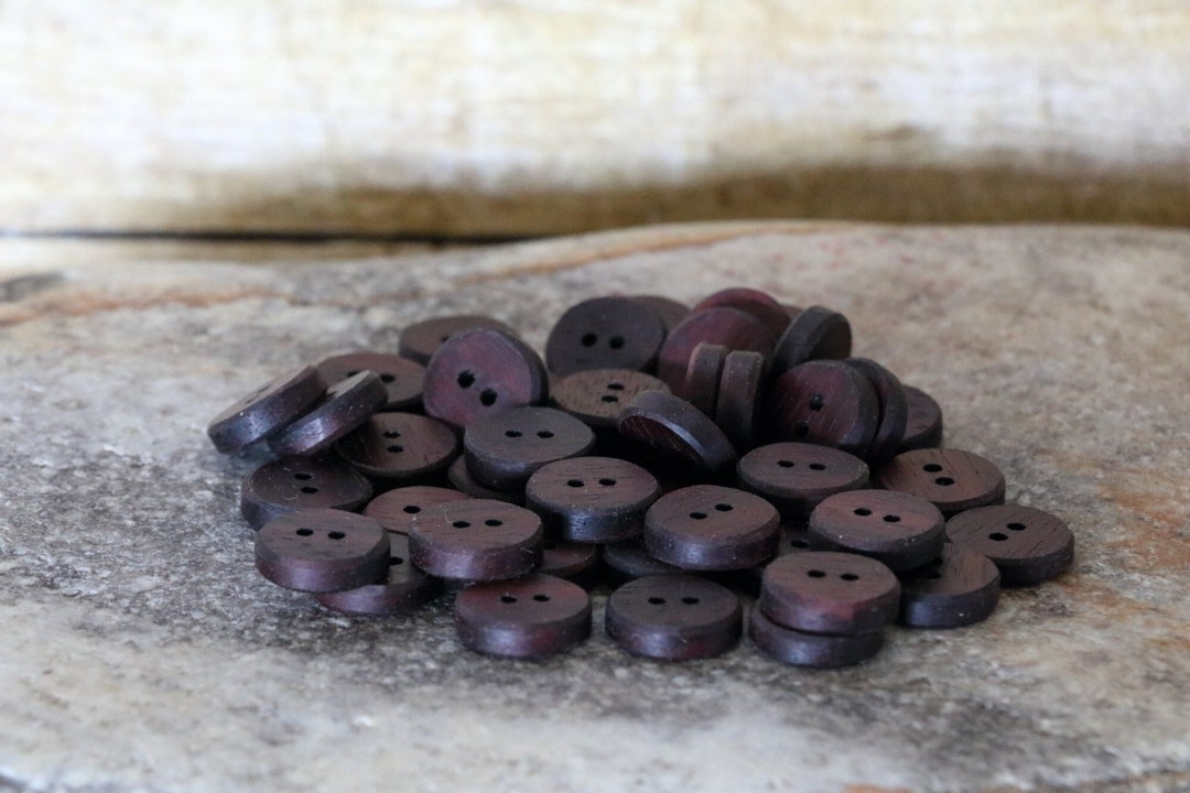Small Indian Rosewood Shirt Buttons, Classic Wooden Buttons, Dress ...