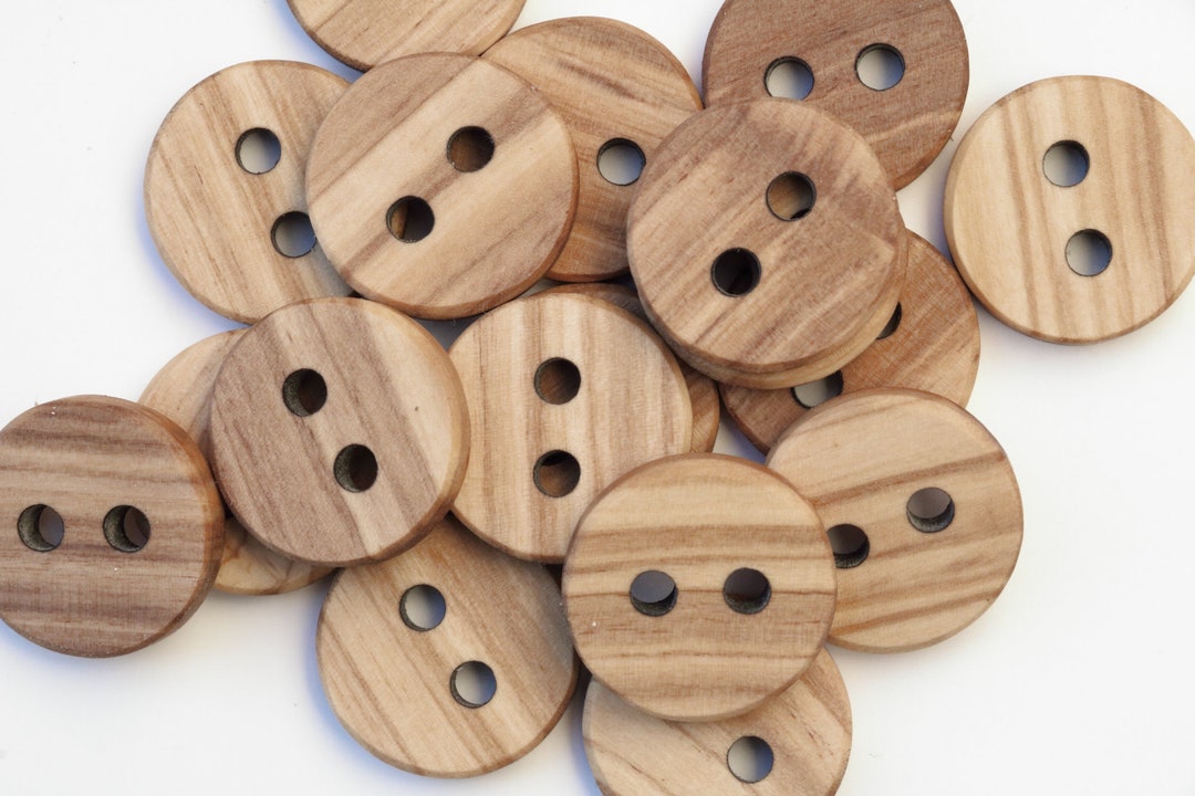 Large Olivewood Hardwood Buttons, Custom Wood Button, Custom Garment ...