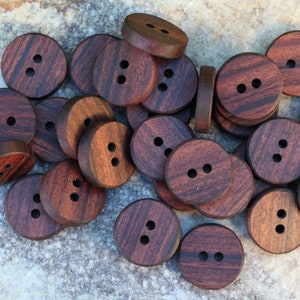 Pau Ferro Rosewood Buttons: 3/4 Inch Hardwood Garment Button - Etsy